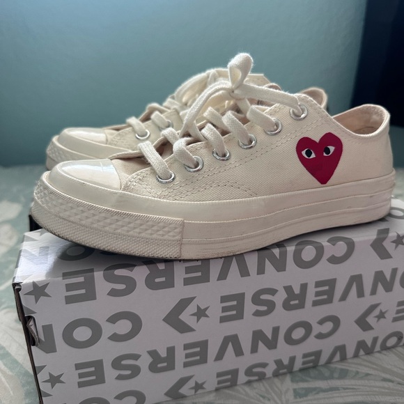 Converse | Shoes | Converse Women Shoes Cream With Red Heart | Poshmark